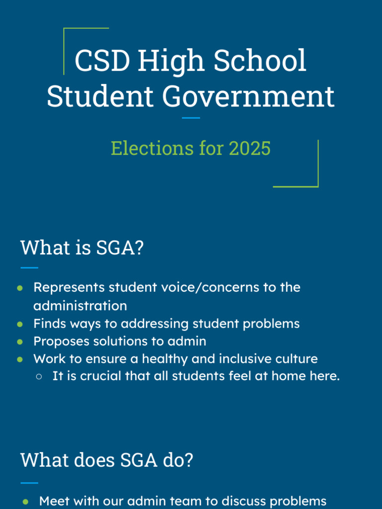 SGA Elections - 2025 Presentation | PDF