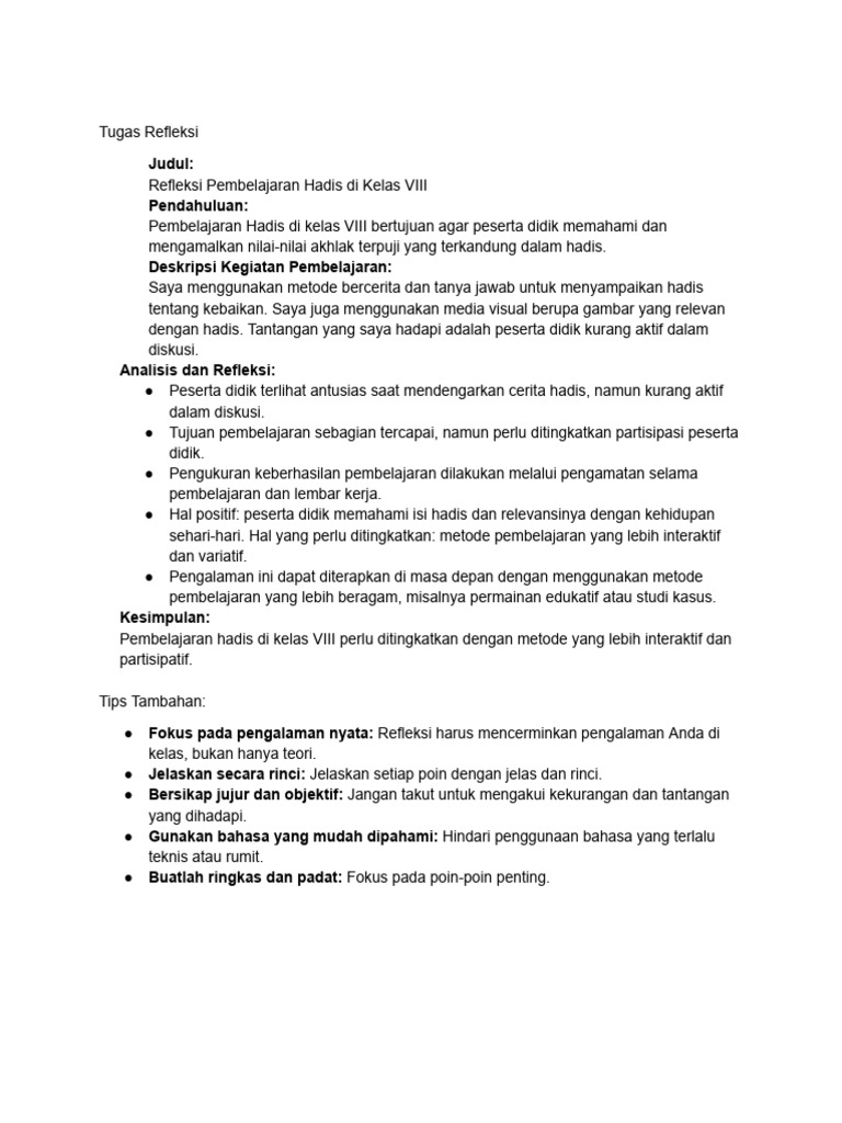 Tugas Refleksi ppg pai | PDF