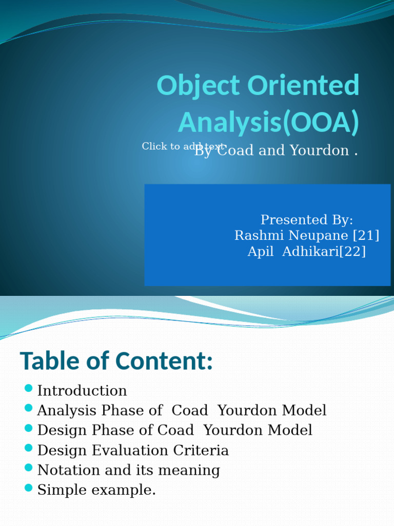 Object Oriented Analysis Pdf Class Computer Programming Object