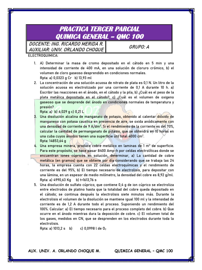 PRACTICA TERCER PARCIAL Quimica General INTENSIVO | PDF | Entalpía | Gases