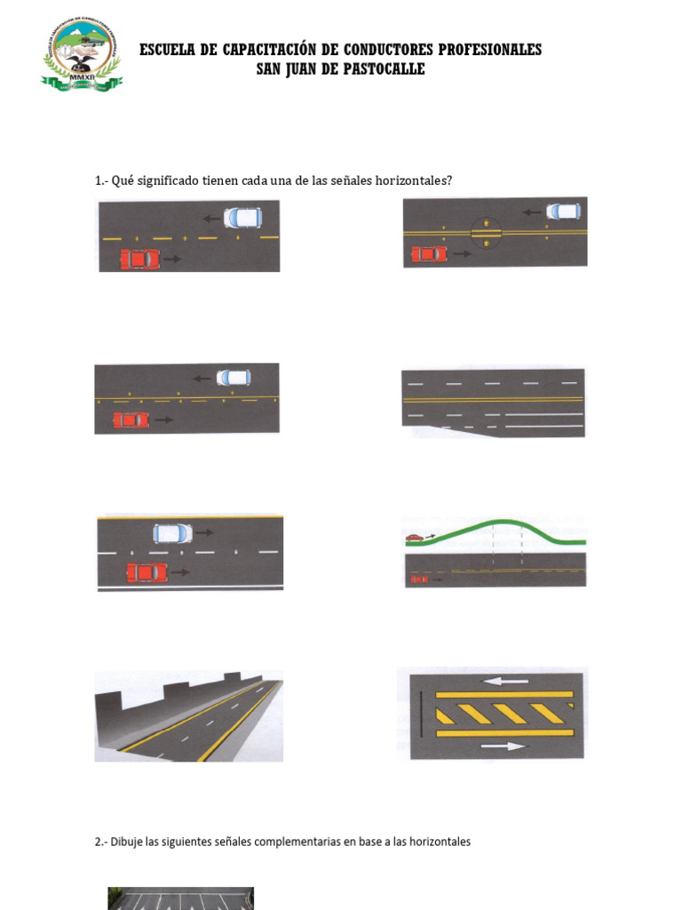 Cuestionario Señales de Transito | PDF