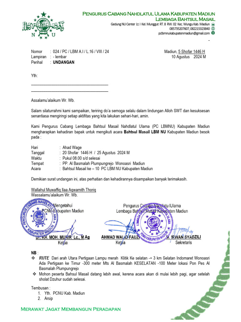 Undangan Bahsul Masail Ke - 10 | PDF