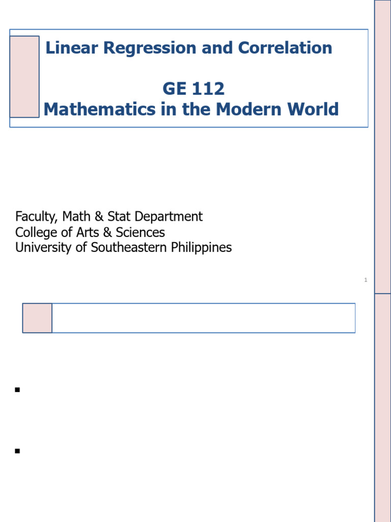 Linear Regression and Correlation | PDF | Regression Analysis | Linear Regression