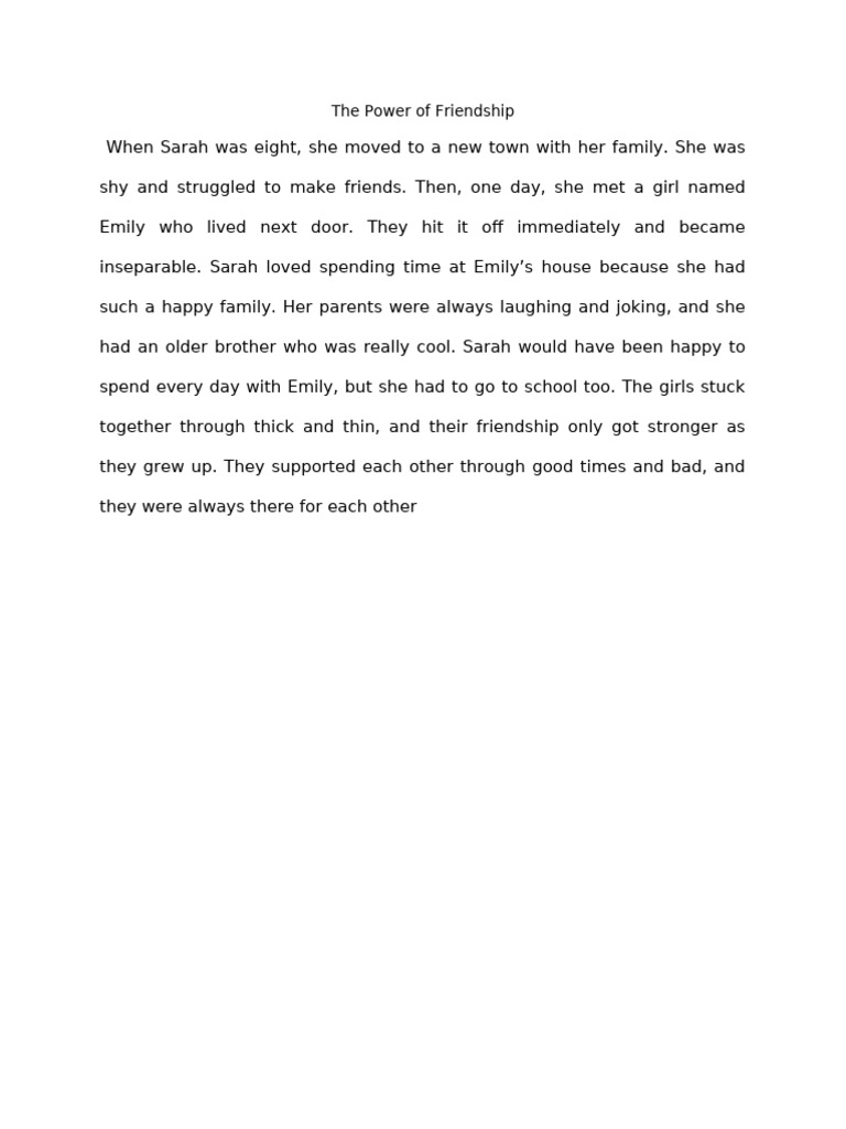 The Power of Friendship | PDF
