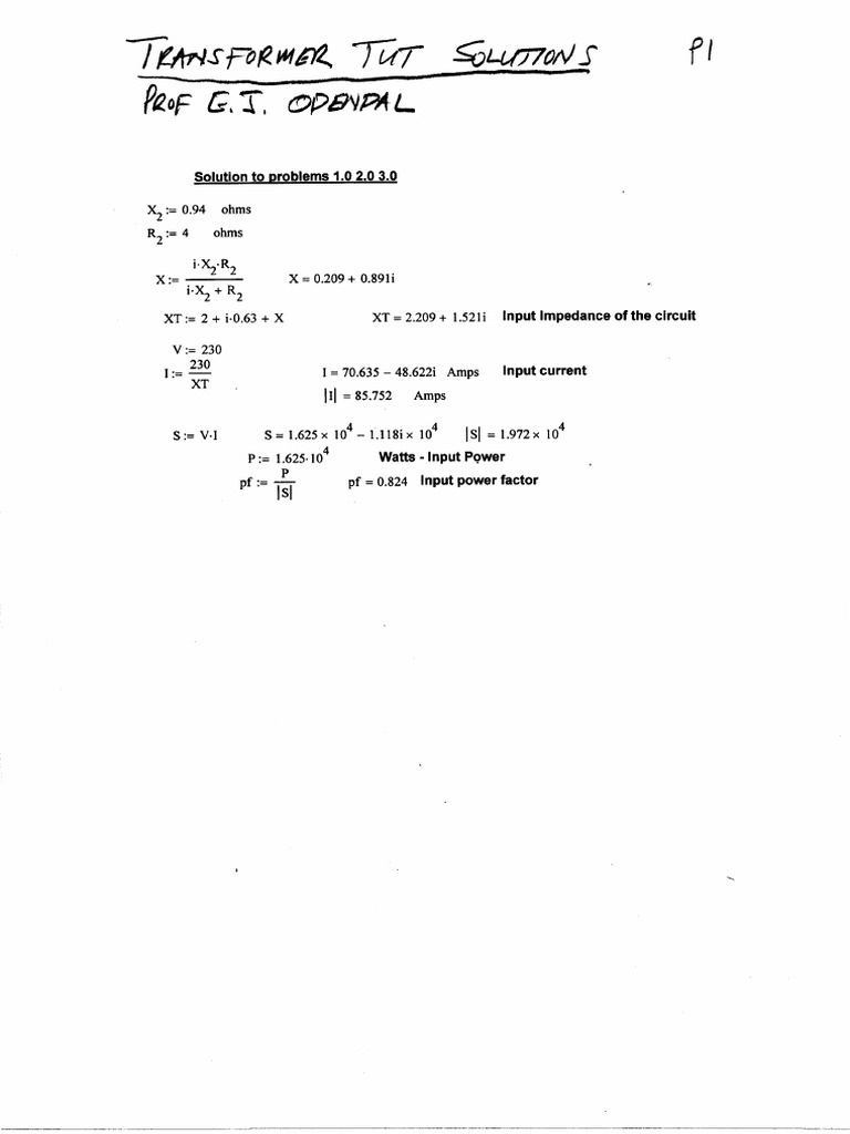 Transformer_TUT_1_solutions (1) | PDF