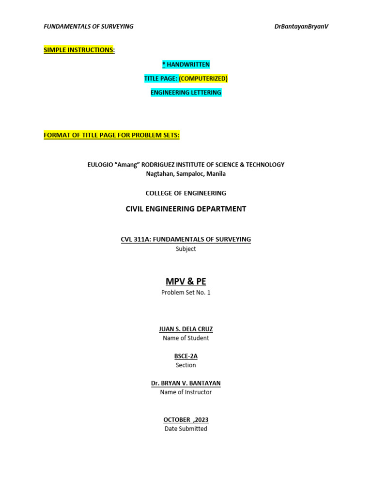 TITLE PAGE_SIMPLE INSTRUCTIONS | PDF
