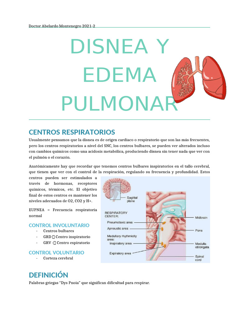 Disnea y Edema Pulmonar: Causas y Diagnóstico | PDF | Sistema ...