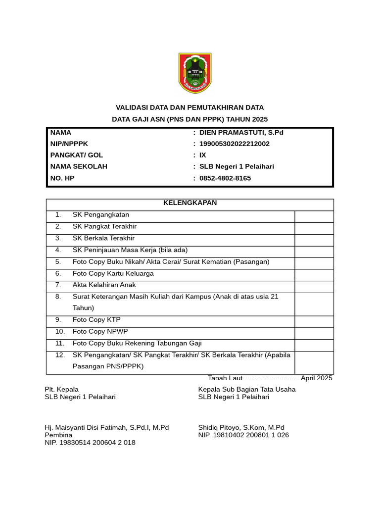 Validasi Data Dan Pemutakhiran Data | PDF