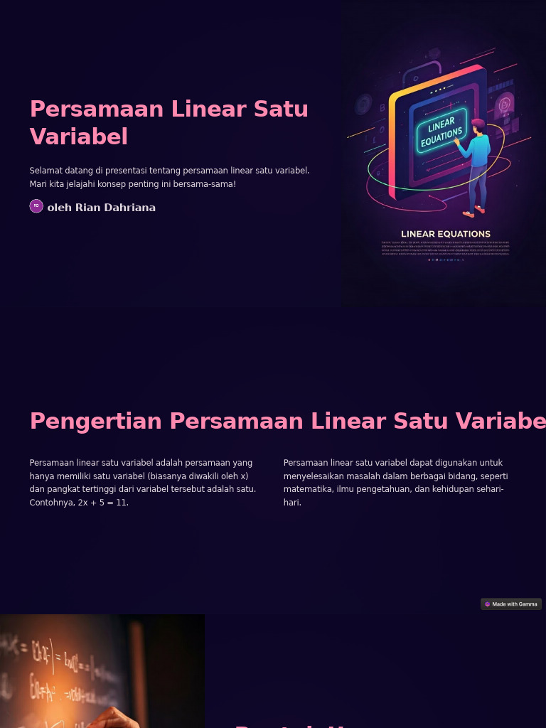 Persamaan Linear Satu Variabel | PDF