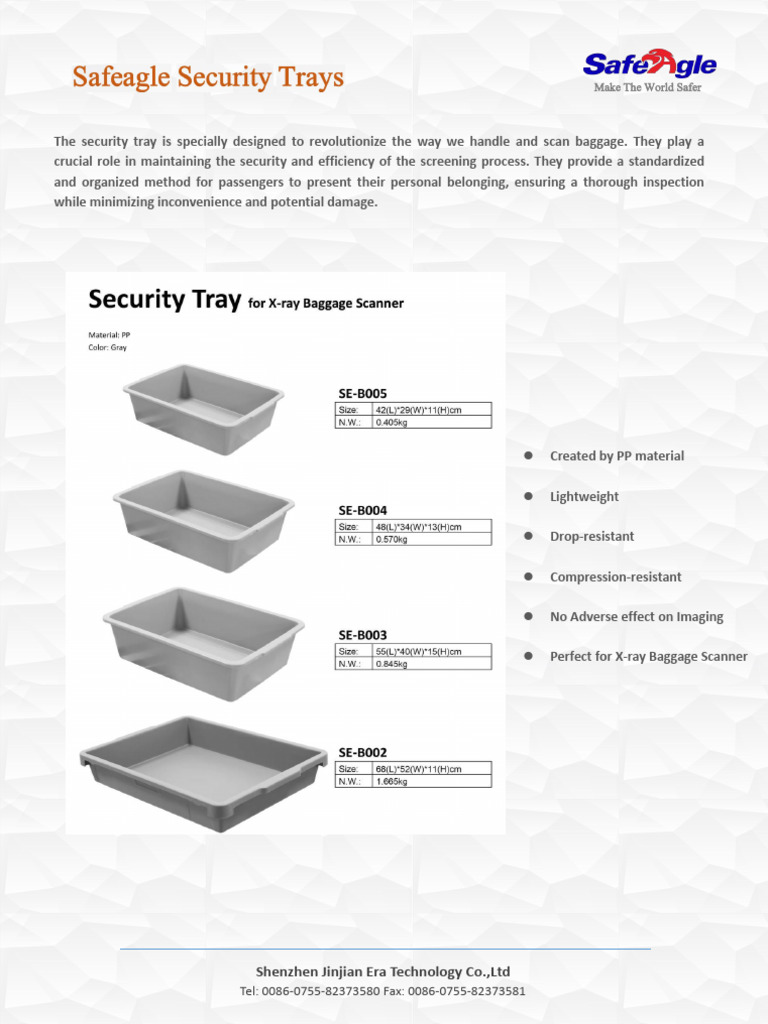 Security Tray Datasheet | PDF