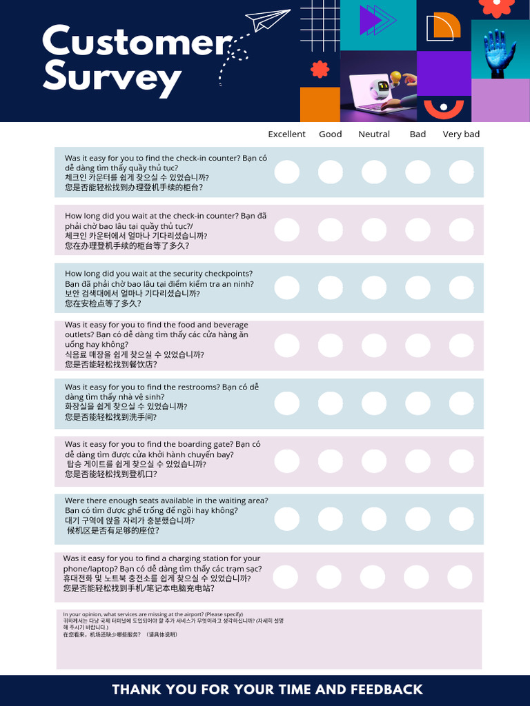 Blue and Pink Colorful Geometric Shape Customer Survey Form-1 | PDF