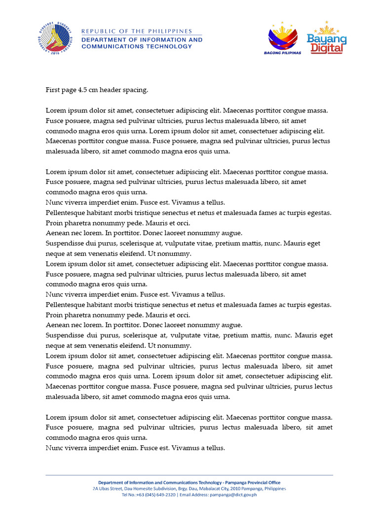 Pampanga Letterhead With BPLogo - A4 Template RO3 20240829 | PDF