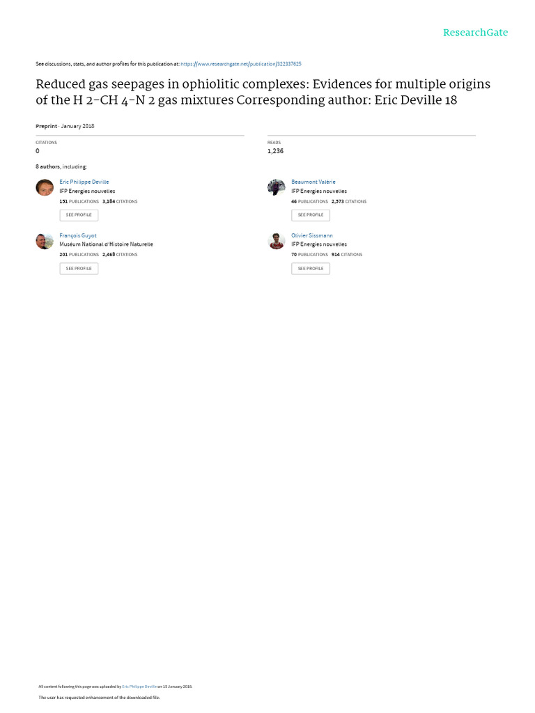 2018 Gca | PDF | Methane | Geology