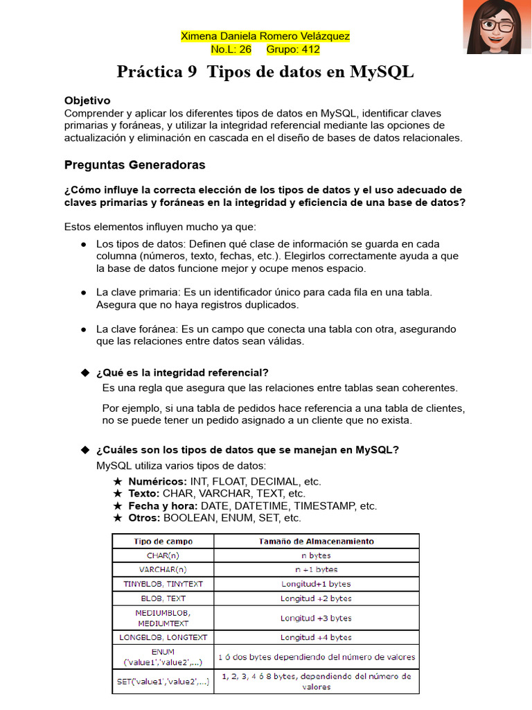 Tipos de Datos y Relaciones en MySQL | PDF | Datos de computadora | Datos