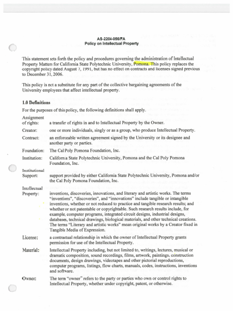 IP Policy Pomona | PDF
