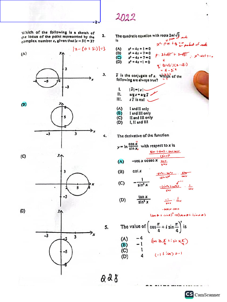 CAPE Pure Mathematics U2 P1 2022 | PDF