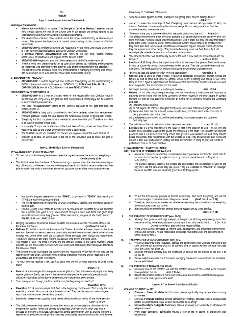 FCL Lesson1&5-Prelim Reviewer | PDF | Theology | Religious Belief And Doctrine