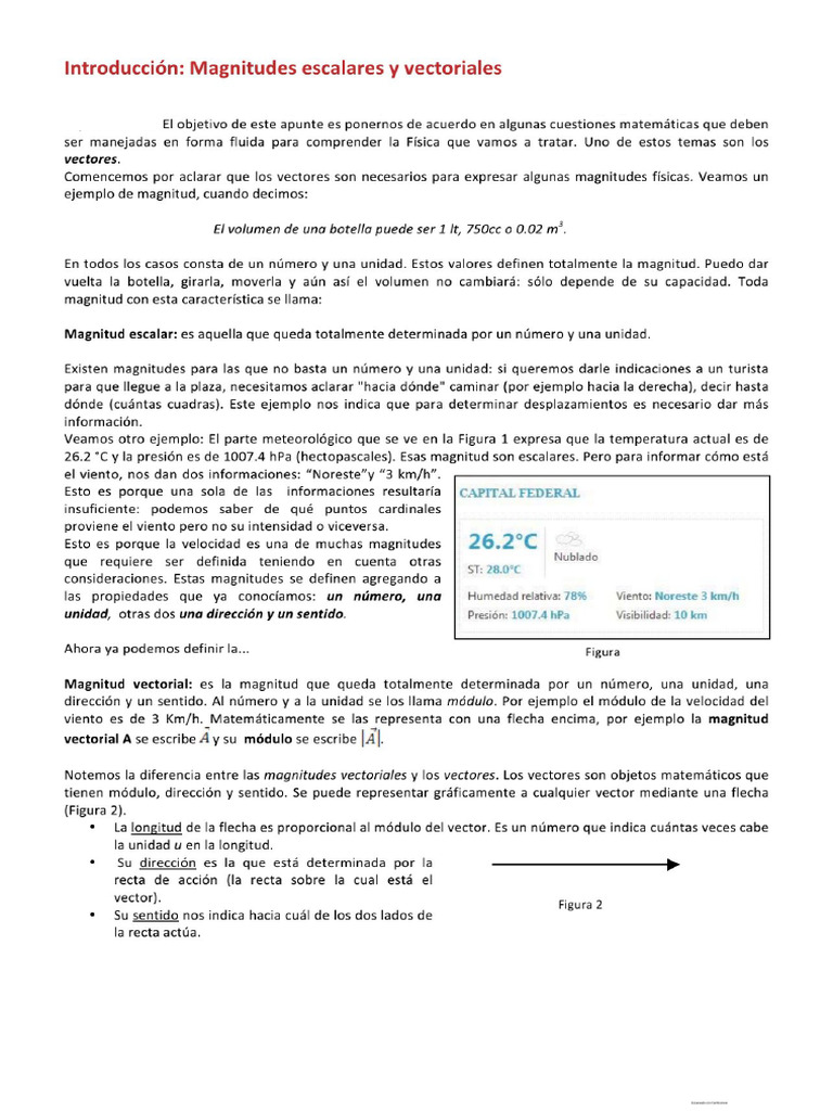 Magnitudes Vectoriales y Escalas | PDF