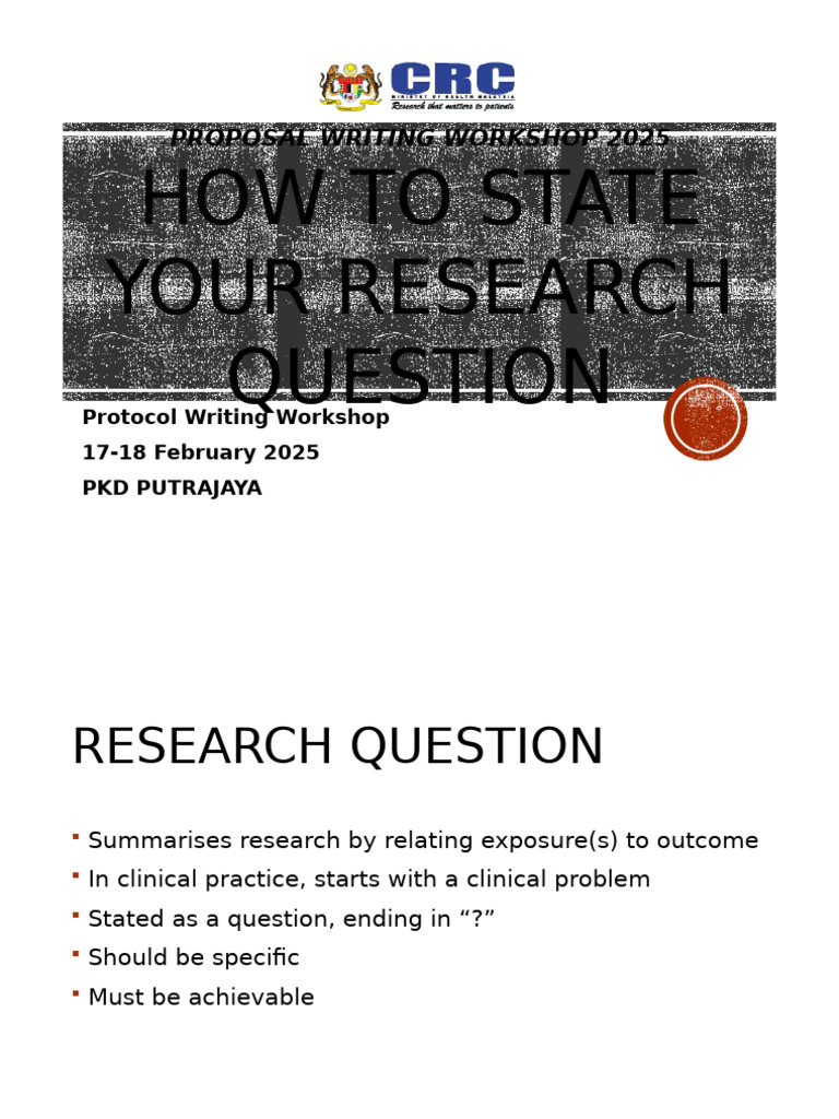 Slide How To State Your Research Question 2025 | PDF