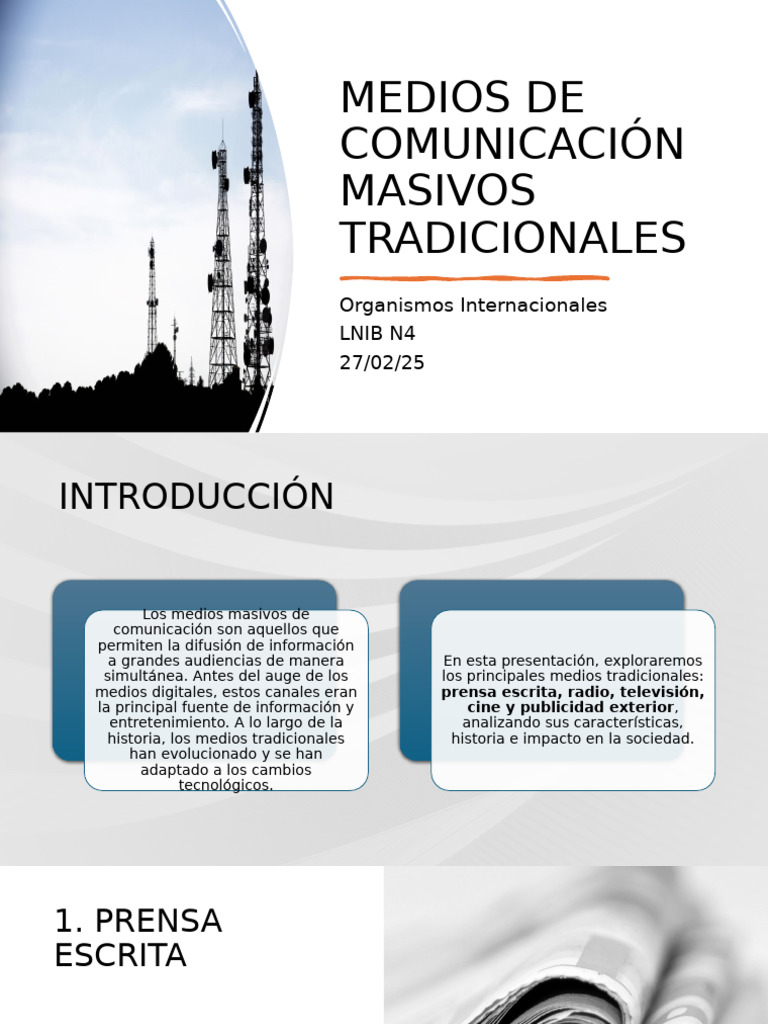 Medios Masivos de Comunicación Tradicionales | PDF | Televisión ...