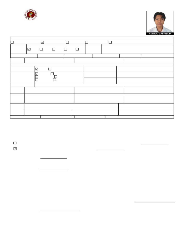 Free Education Form For 2024-35457 SEM 2 SY 2024-2025 | PDF