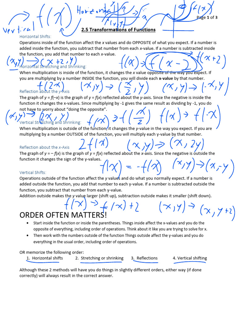 2.5 - Transformations - 1113 Worked | PDF | Cartesian Coordinate System ...