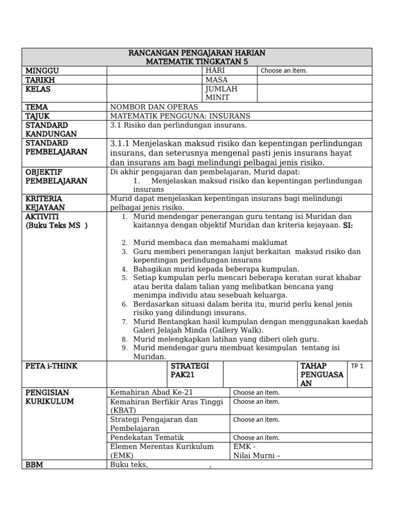 Unit 3 Matematik Pengguna Insurans | PDF
