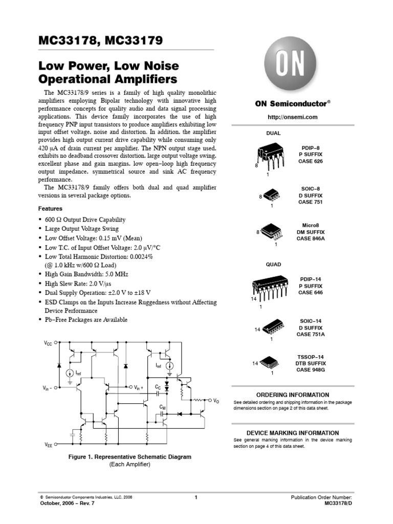 MC33179D | PDF | Amplifier | Bipolar Junction Transistor