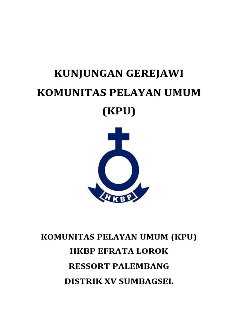 Proposal Kunjungan Gerejawi KPU Terbaru | PDF