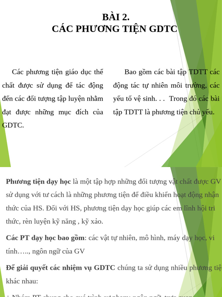 Bài 2 Phương tiện GDTC | PDF
