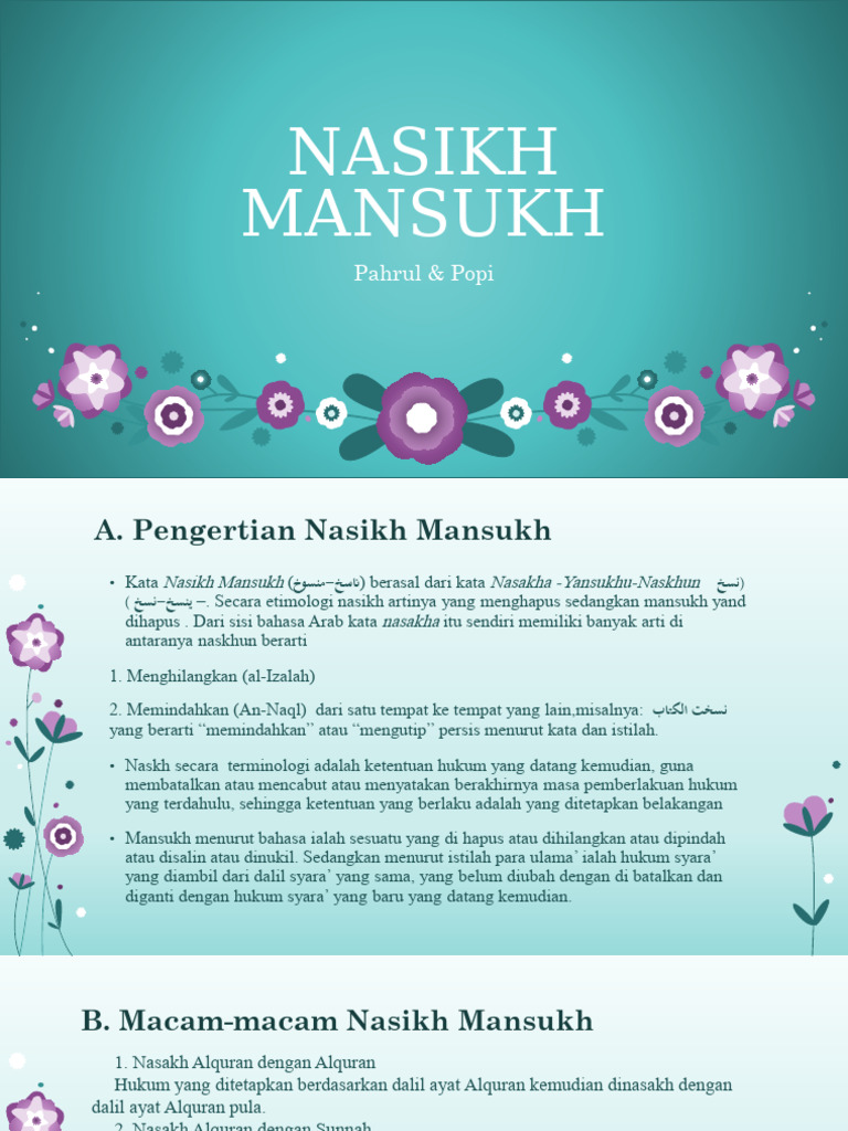 Syarat dan Macam Nasikh Mansukh | PDF