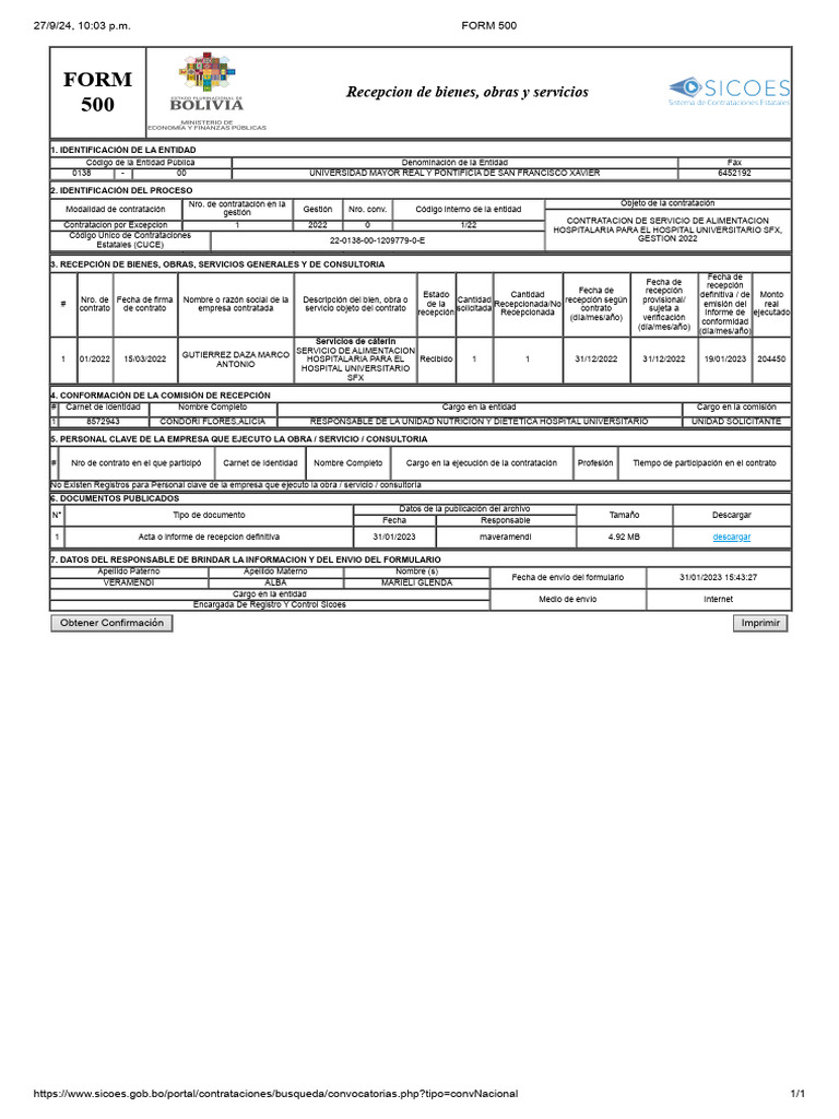Formulario 500 | PDF