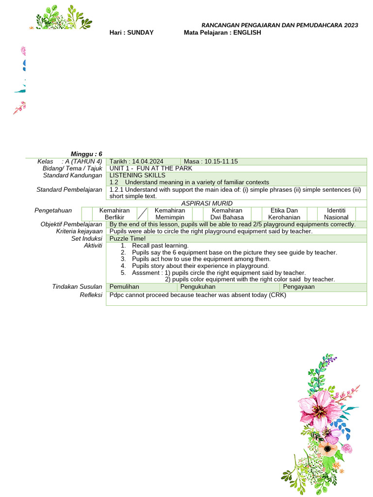 Minggu 6 - Anis 'Afifah (14.4.2024 - 18.04.2024) | PDF