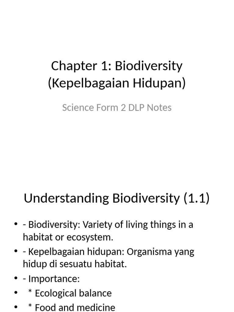 Biodiversity Chapter1 Notes | PDF