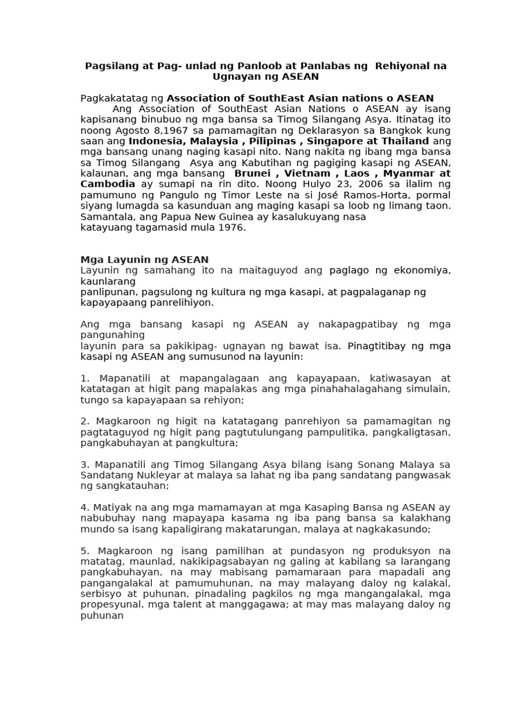 Asean 7 | PDF