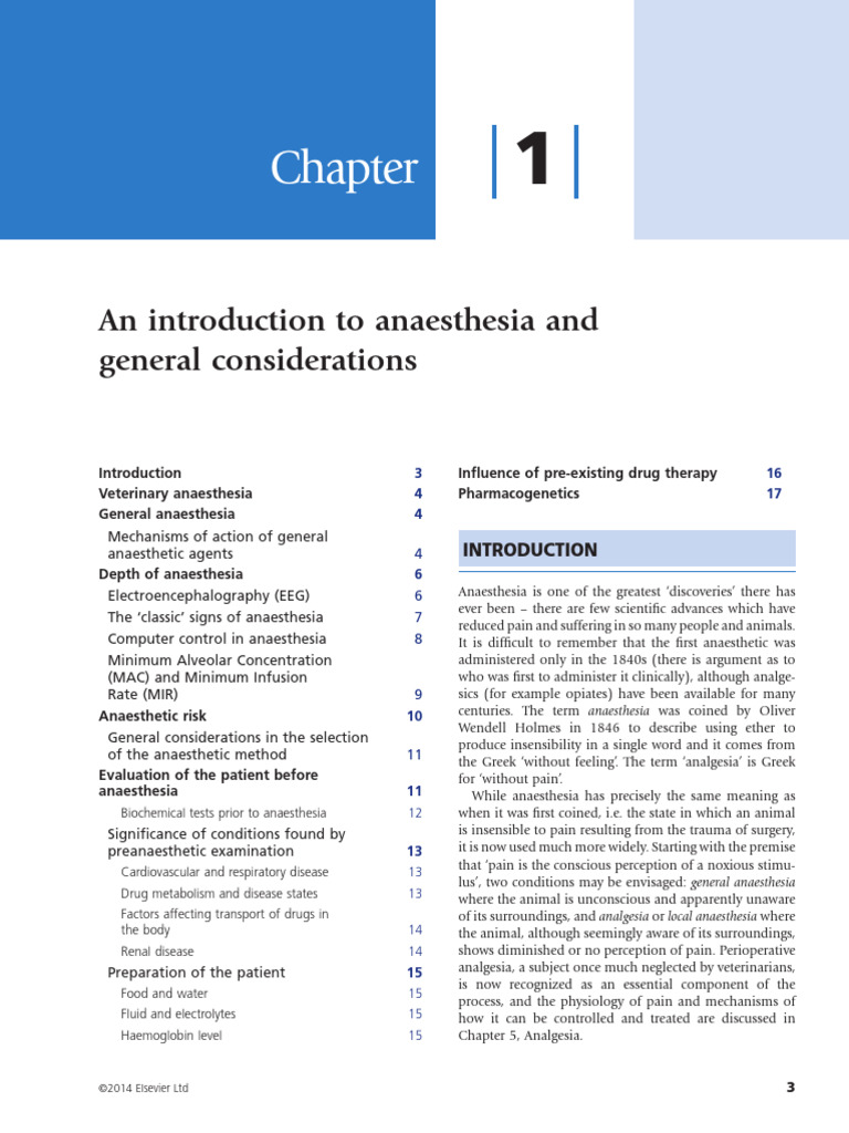 1 .General-Veterinary Anaesthesia | PDF | Anesthesia | Synapse