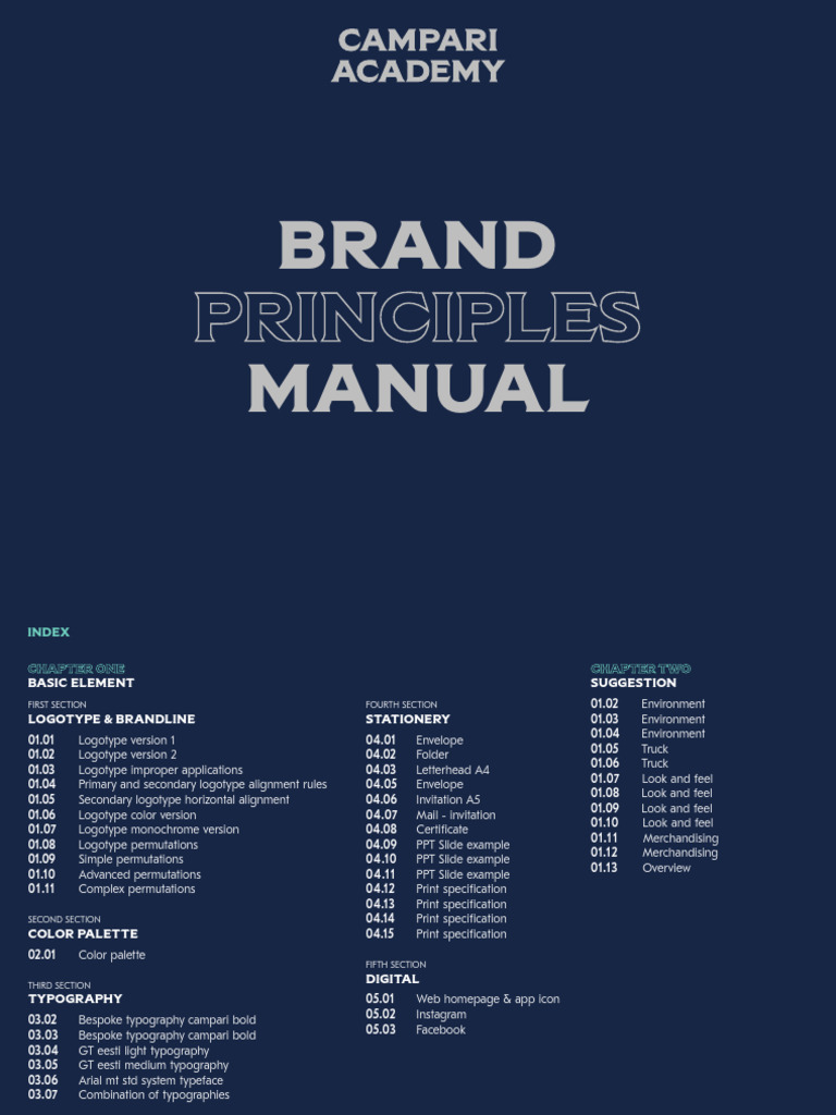 Campari Academy Brand Manual | PDF | Typefaces | Typography