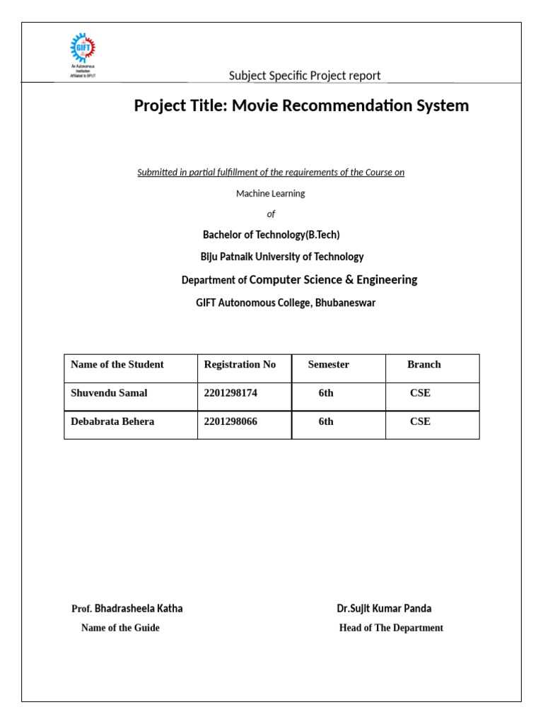 Final Report Format SSP | PDF | Computing | Information Science