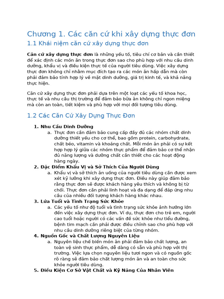 Chương 1 Các Căn C Khi Xây D NG TH C Đơn | PDF