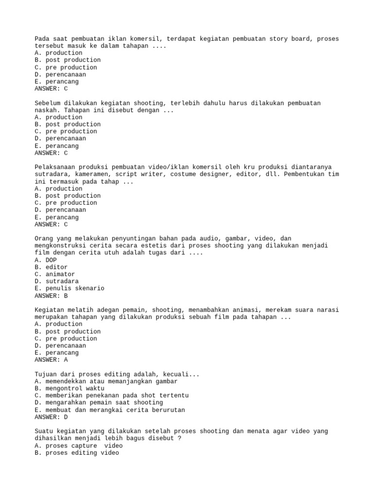 Soal Pas Editing | PDF