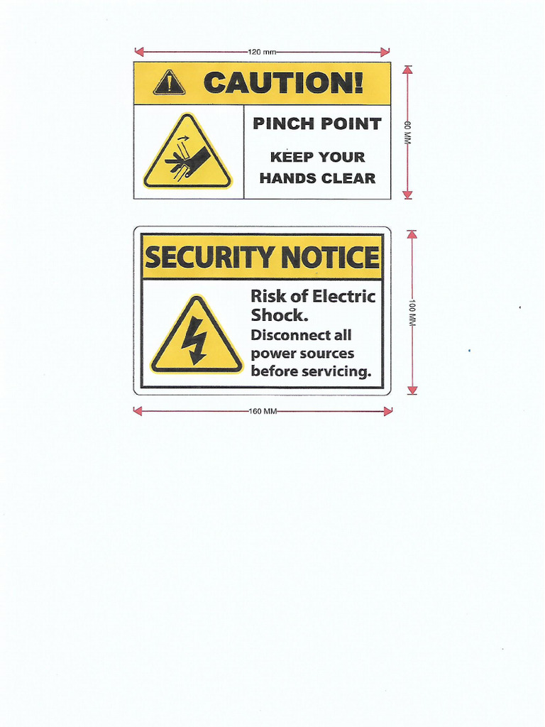 Sticker Awas Tangan Terjepit (Sc150-18001) Dan Sticker Security (Sc000 ...