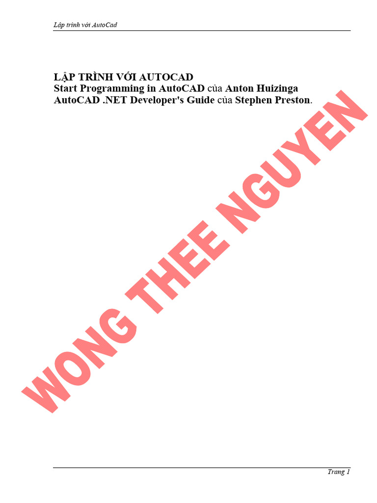 Programming AutoCAD (Wongtheenguyen) | PDF