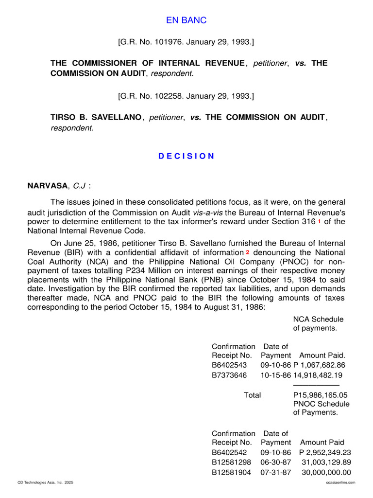 Commissioner of Internal Revenue v. Commission On Audit | PDF | Taxes ...