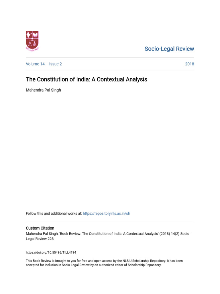 Book Review: Indian Constitution Analysis | PDF | Legal Documents | Justice