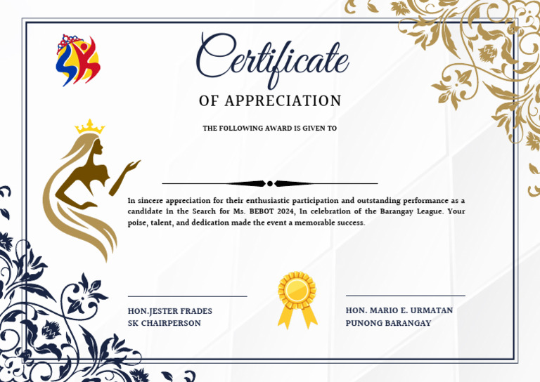 Ms - Bebot Appreciation Certificate | PDF