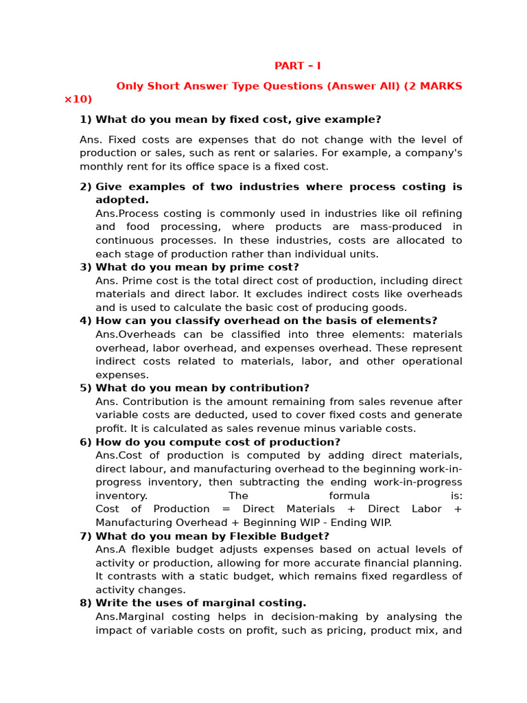 Last 3 Years Bput Questions and Answers | PDF | Cost Accounting ...