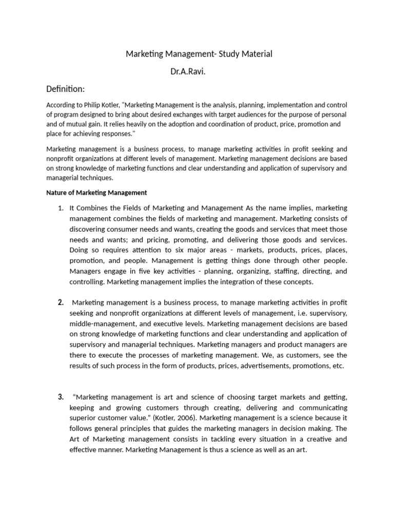 Marketing Study Material - AR | PDF | Marketing | Market Segmentation