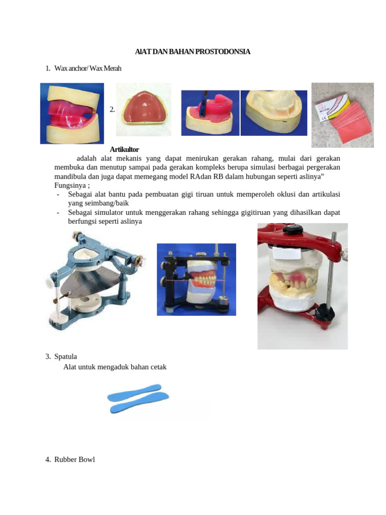 Prostodonsia Alat Dan Bahan | PDF