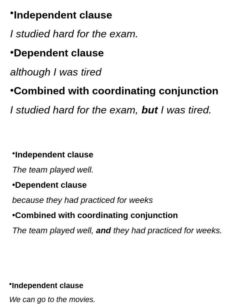 Dependent and Independent Clause | PDF