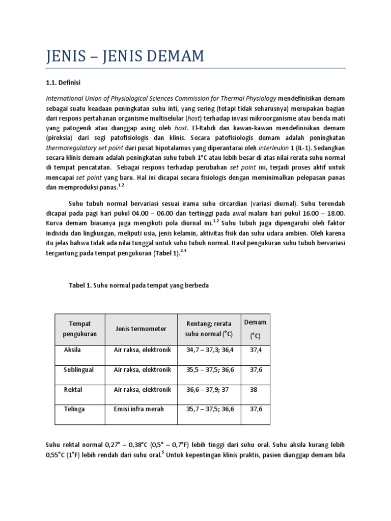 Jenis Dan Penatalaksanaan Demam | PDF